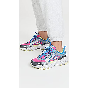 FILA Women's Oakmont TR Sneaker, Pink Glo/Monument/Electric Blue, 7