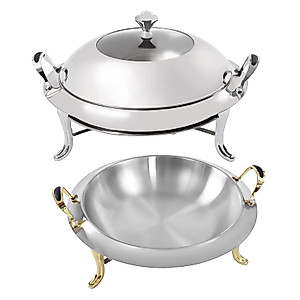 Catering Stainless Steel Chafer Chafing Dish Set 3.17QT Buffet Party Food Warmer with Lid and Chafing,Fuel Holder for Kitchen Party Dining Buffet (Sliver)