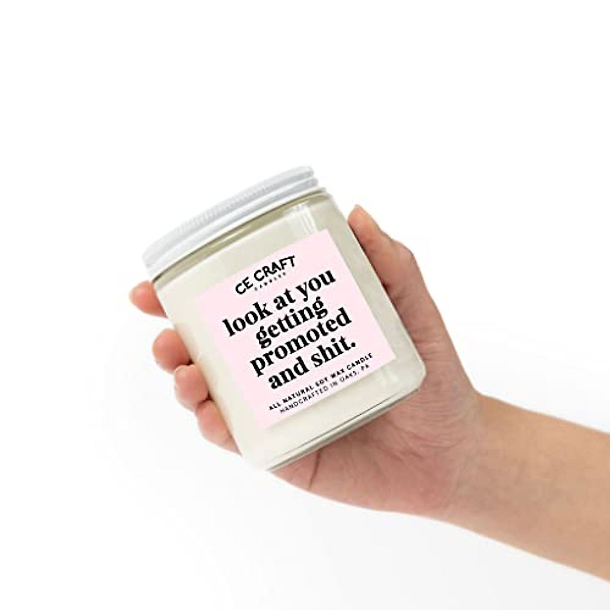 CE Craft Look at You Getting Promoted & Shit Candle - Promotion Gift, Coworker Gift, Office Workplace Candle, Gift for Her, Promotion, New Job (Lavender Linen)