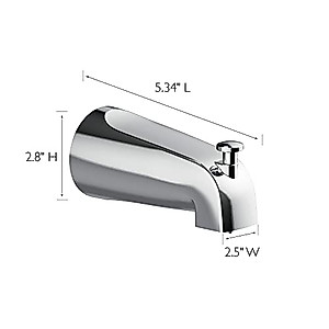 Design House 522912 Slip-On Pull-Up Wall Mount Tub Diverter Spout, Polished Chrome