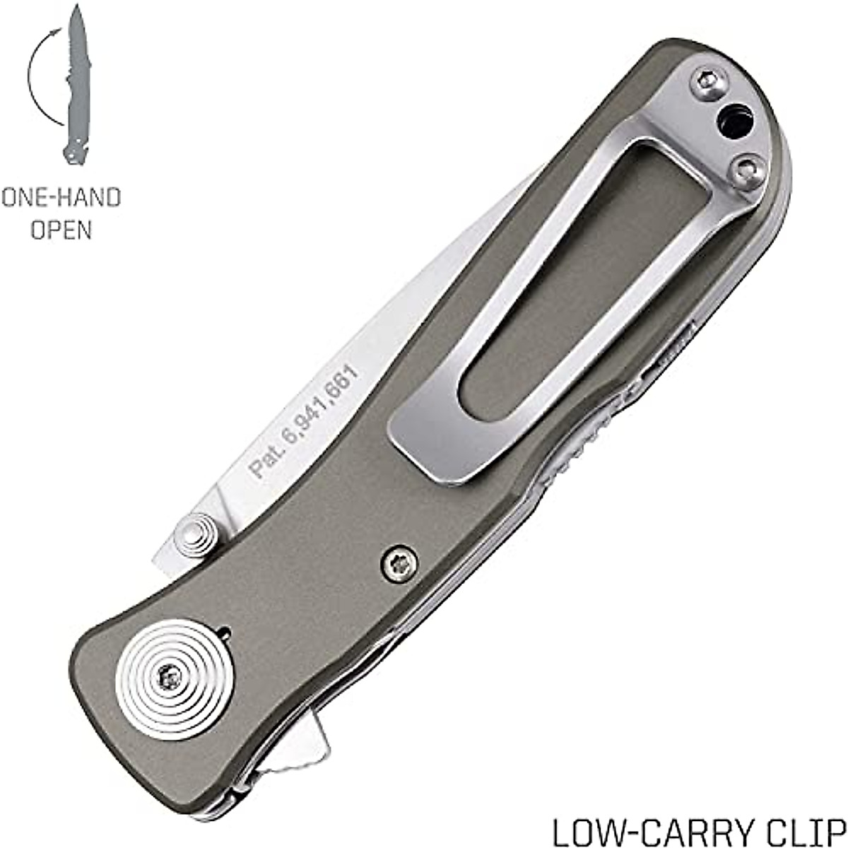 SOG TWI8-CP Twitch II 6.20 Inch EDC Folding Knife, silver