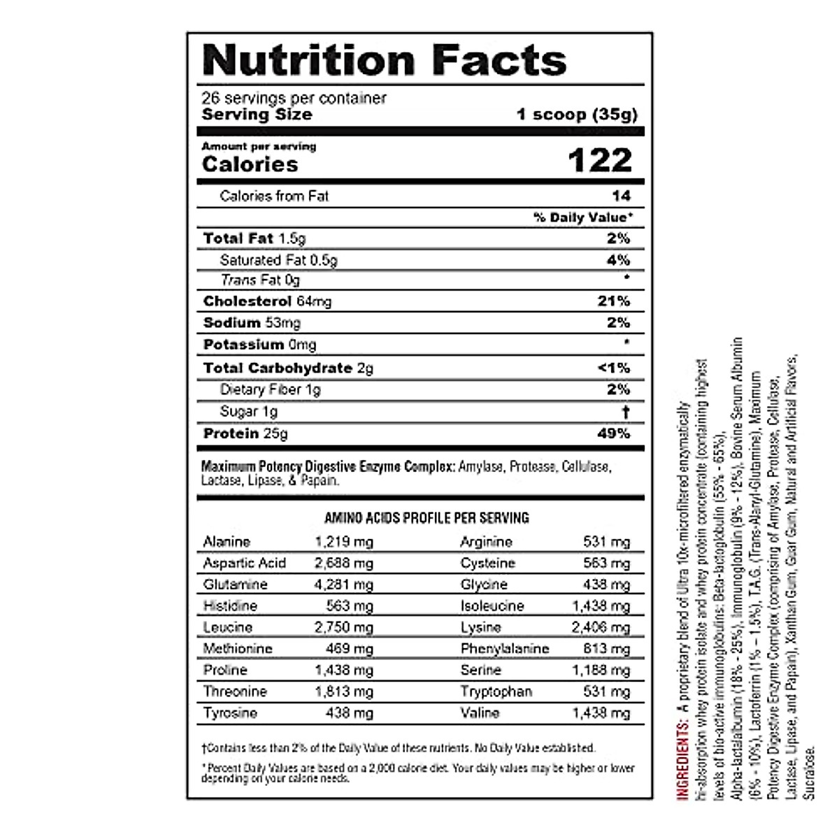 Metabolic Nutrition | Protizyme | 100% Whey Protein Powder | High Protein, Low Carb, Low Fat with Digestive Enzymes, 24 Essential Vitamins and Minerals | Vanilla Cake, 2 Pound