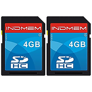 INDMEM SD Card 4GB SDHC Class 4 Flash Memory Card 4 GB Digital Camera Cards 2 Packs