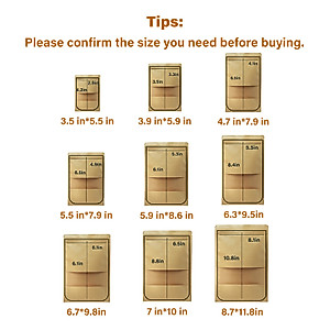 100 Packs Kraft Stand Up Paper Bags with Window(10" x 7") Resealable Bags for Small Business, Food, Sealable Treat Bags for Packaging,Snacks,Candy,Cornmeal,Coffee