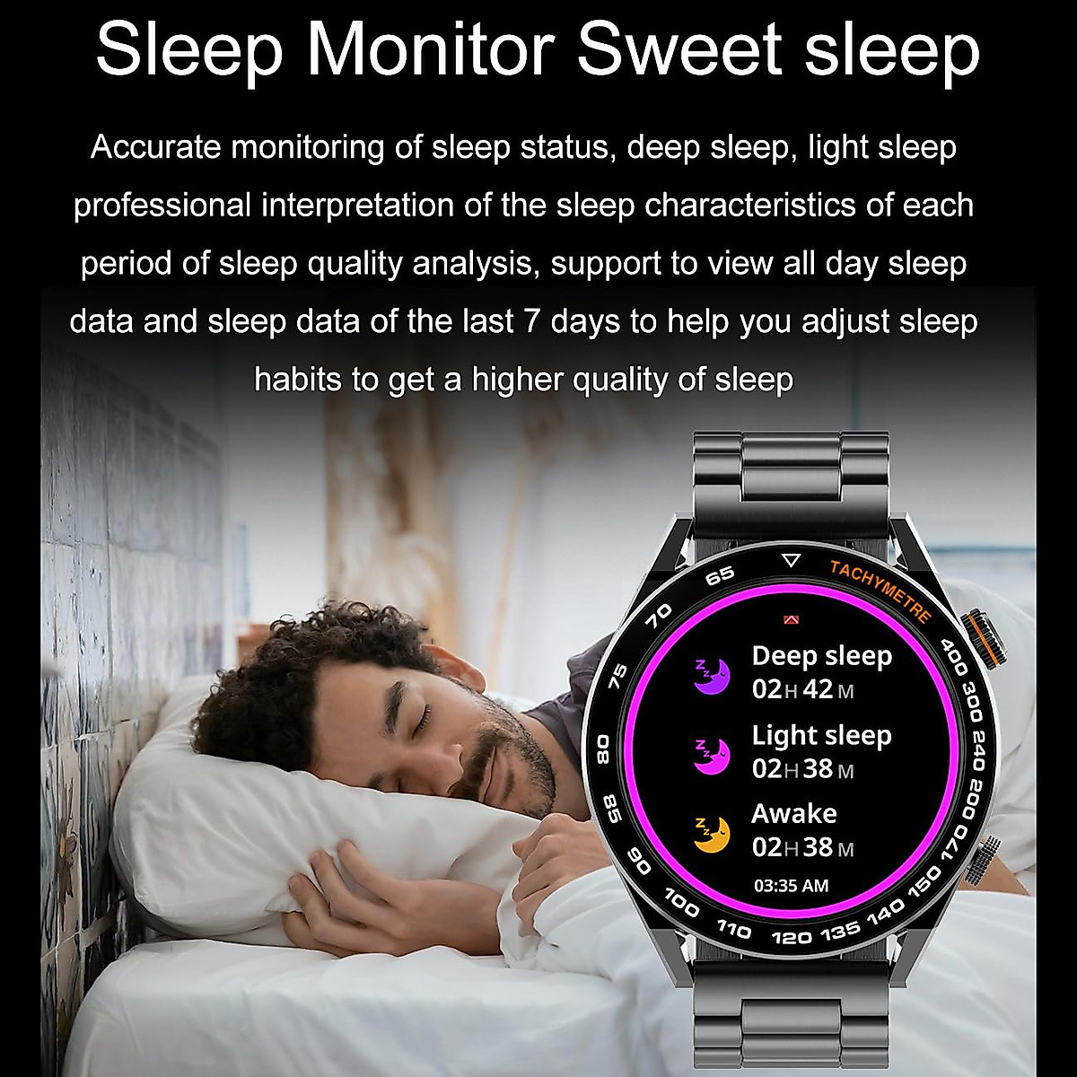 paazomu Men Smart Watch for Android iOS, Bluetooth Call with Heart Rate/Sleep Monitor Fitness Tracker, 1.46" Full Touch Screen IP67 Waterproof Stainless Steel Business Activity Tracker for Men