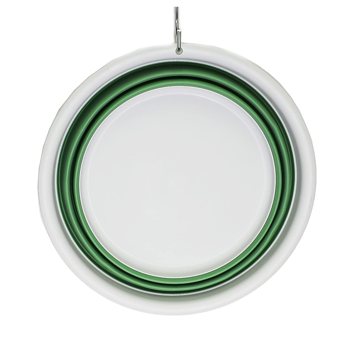 SAMMART 7.5L (1.98 Gallon) Collapsible Tub - Foldable Dish Tub - Portable Washing Basin - Space Saving Plastic Washtub (Light Grey/Dark Sea Green (Set of 2))