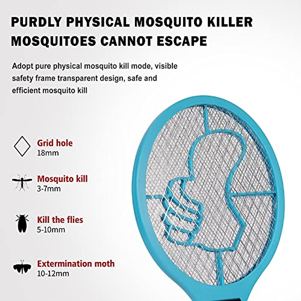 Bug Zapper! 3000 Volts Fly Racket Swatter Electric Mosquito Killer for Indoor and Outdoor, 3 Safe Layer Fly Moth Insect Killer,2AA Batteries Not Included （Circular）