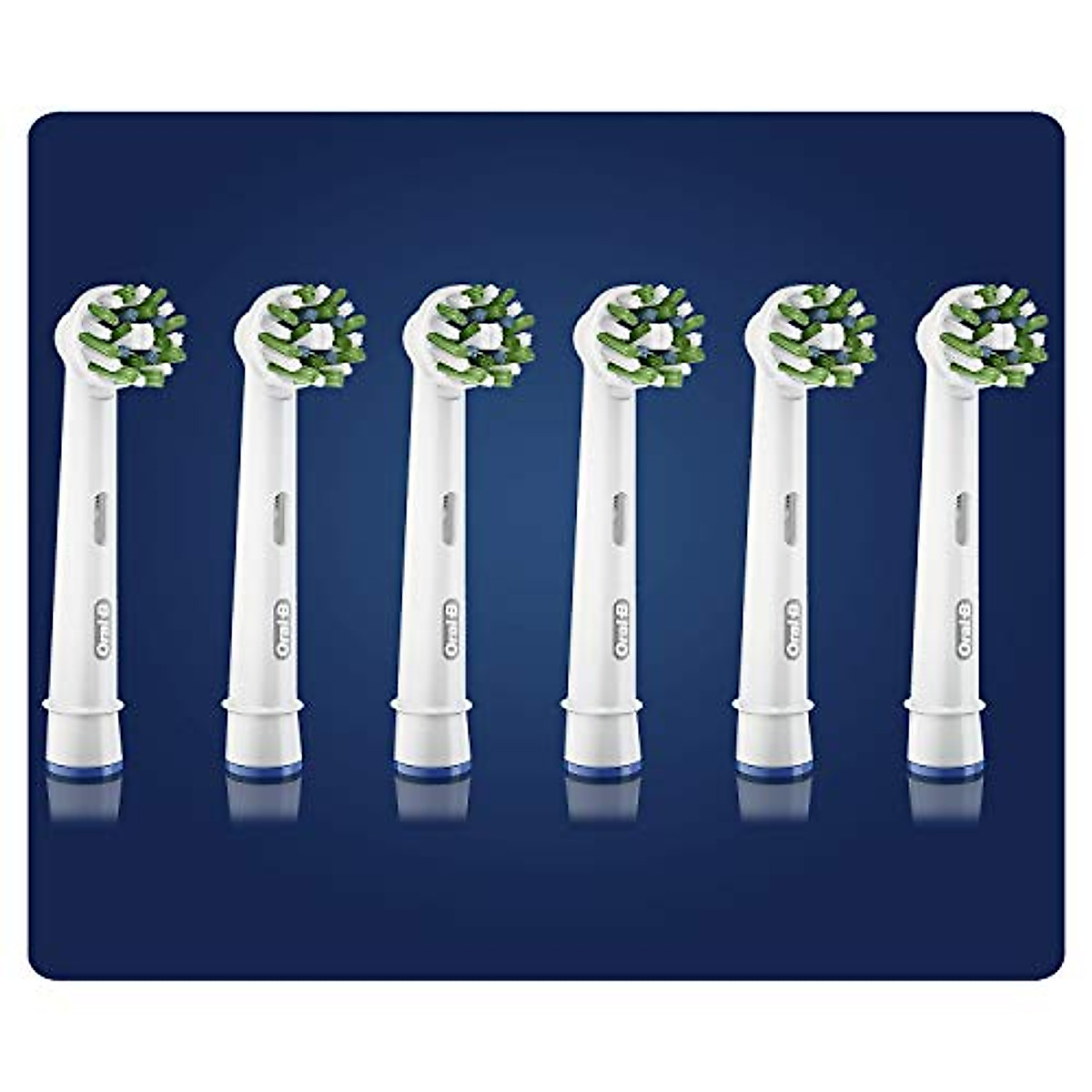 Oral-B Cross Action Electric Toothbrush Head with CleanMaximiser Technology, Angled Bristles for Deeper Plaque Removal, Pack of 6 Toothbrush Heads, White