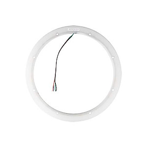 Kicker 45KM84L LED 8 Marine Coax with Charcoal and White Grills with a Pair of 47KLSR8 8 Inch Led Lighted Speaker Ring