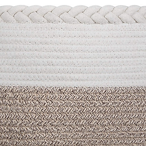 FENG@YE XXXL Extra Large 21.7 x 21.7 x 13.8 Inchs Natural Cotton Rope Basket Decorative Woven Basket Storage Baby Laundry Hamper with Handles for Baby and Kids Room Toy Bin Blanket Basket