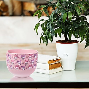 Silver Buffalo Sanrio Hello Kitty and Friends My Melody and Kuromi Pastel Flowers Ceramic Ramen Noodle Rice Bowl with Chopsticks, Microwave Safe, 20 Ounces