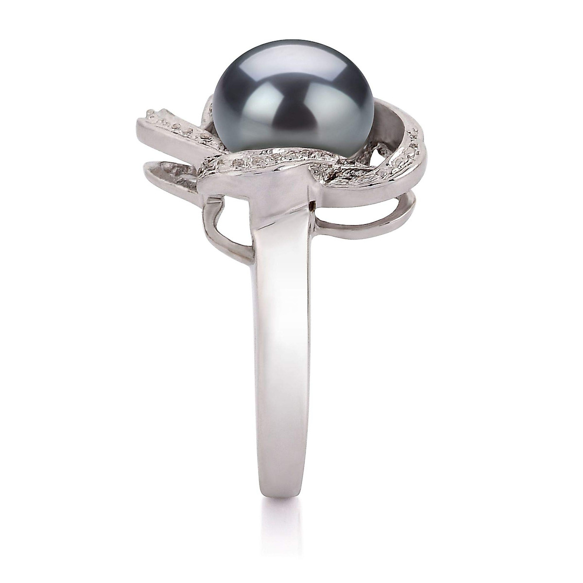 Fiona Black 9-10mm AA Quality Freshwater 925 Sterling Silver Cultured Pearl Ring For Women - Size-7
