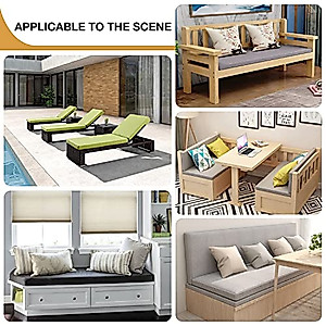 PHUSTJKL Custom Size 30 Colors Bench Cushion, 4 in Thick Upholstery Foam Bay Window Seat Cushion Washable Removable Cover Non Slip Kitchen Dining Cushion Patio Swing Seating Cushion Garden Bench