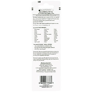 Monteverde Ceramic Rollerball Refill for Capped Rollerball Pens, Blue, 6 Pack (G233BU)