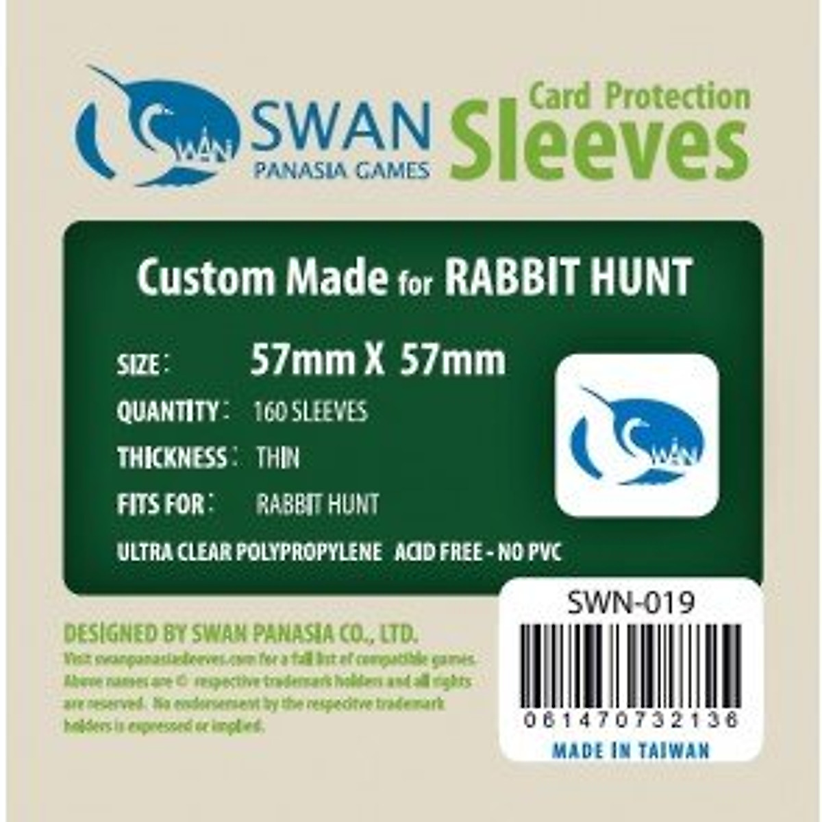 Swan Card Sleeves (57x57mm) - 160 Pack, Thin Sleeves - Wyrmspan