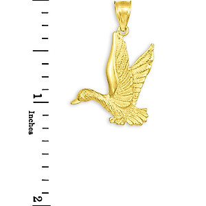 10k Gold Flying Duck Pendant