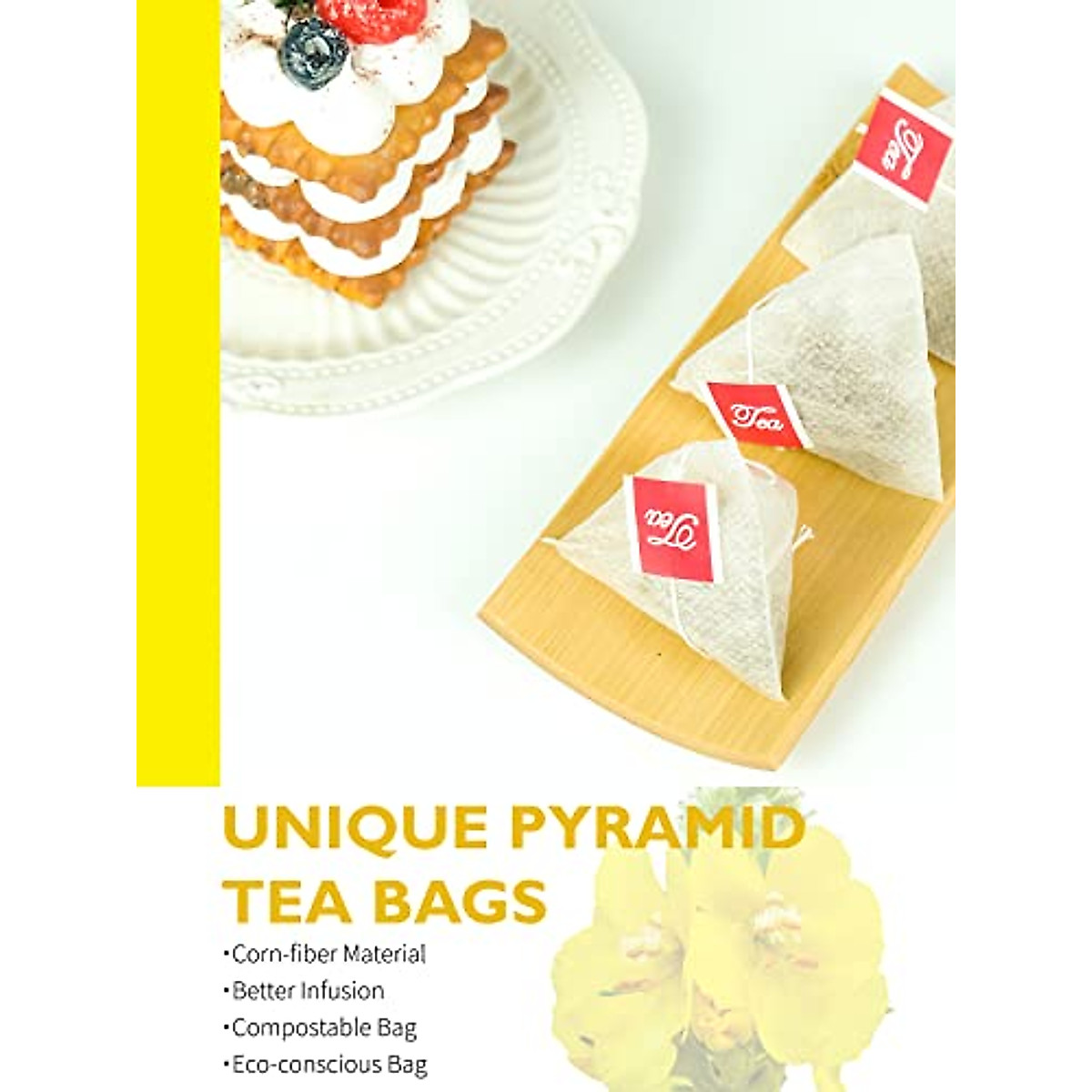 TeeLux Mullein Leaf Tea Bags, 3g/Bag, Natural Mullein Leaves, Caffeine Free, Pure Mullein Herbal Tea, 60 Tea Bags