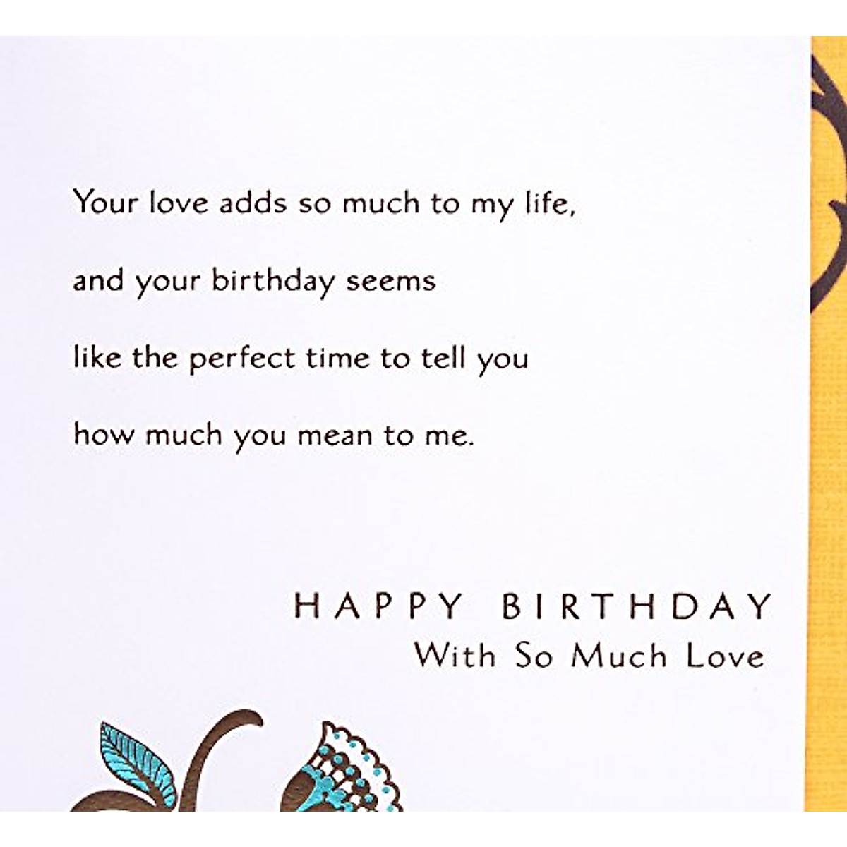 Hallmark Birthday Card for Husband (Brown and Blue Floral)