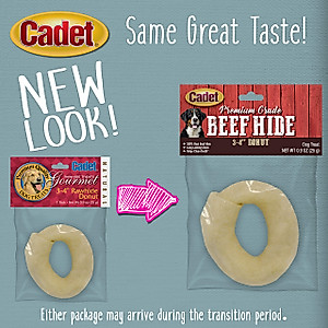 Cadet Premium Grade Beef Hide Donut for Dogs Donut Original 4"