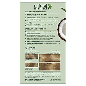 Clairol Natural Instincts Demi-Permanent Hair Dye, 9 Light Blonde Hair Color, Pack of 3
