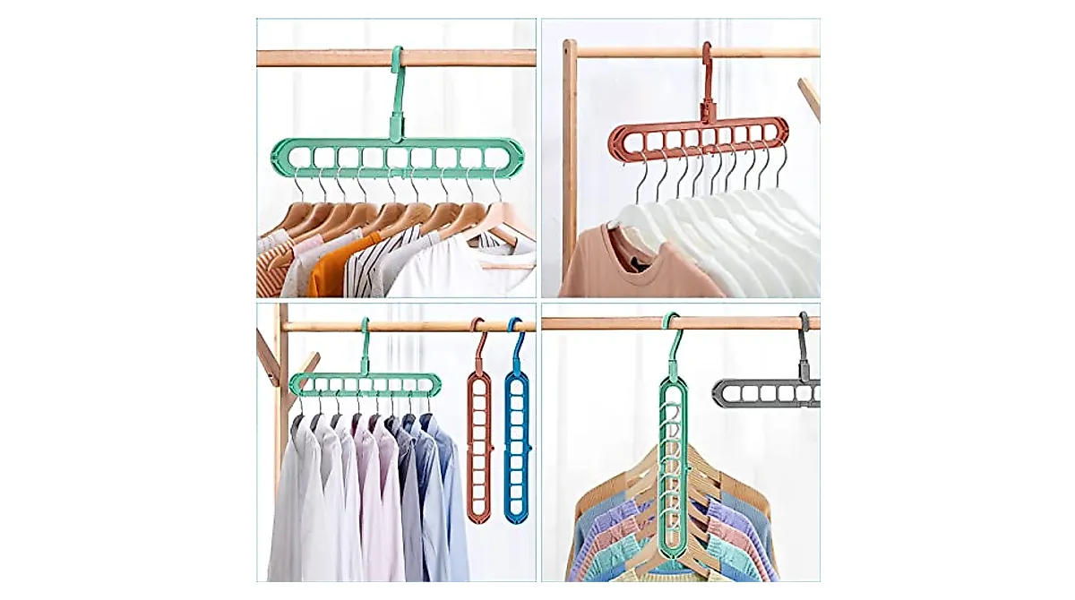 10 Space Saving Hangers,Plastic Hangers,Clothes Hangers Organizer,Smart ...