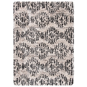 SAFAVIEH Iceland Shag Collection Area Rug - 8' x 10', Cream & Grey, Modern Design, Non-Shedding & Easy Care, 2.6-inch Thick Ideal for High Traffic Areas in Living Room, Bedroom (ISG518A)