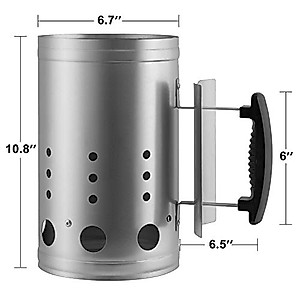 Charcoal Chimney Starter BBQ Grill Lighter Barbecue Fire Starter Grilling for BBQ Charcoal Grill Briquette Coal Fire Starter Chimney for Grills Outdoor Cooking Charcoal Can Accessories