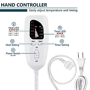 Electric Heat Pad for Back Pain and Cramps Relax - Electric Heat Pad with 6 Heat Settings (Silver Gray, 24''×12‘’)