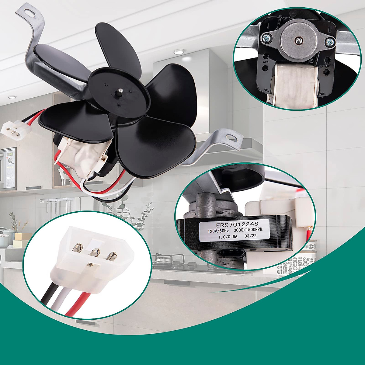 97012248 Range Hood Fan Motor Replacement for AP4527731,99080492,99080533,99080363,99080410,1172615,97005161,Compatible with Kenmore & Broan