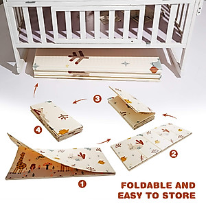 Richgv Baby Play Mat, Extra Large Soft Baby Crawling Mat Extra Thick 1.5cm Foam Play Mat for Baby, Waterproof Non-Toxic Crawl Mat Foldable Playmat for Infants Toddlers and Kids, 77.6X 69.7 Inches