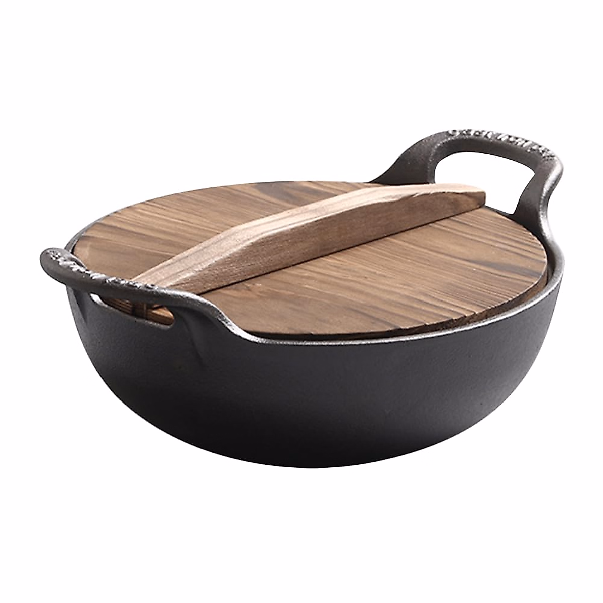 Cast Iron Oven Pot Non-stick Wok Skillet with Lid Handles 7.86 inch Round Cooking Pan Cast Iron Saucepan Camping Cookware Frying Pan