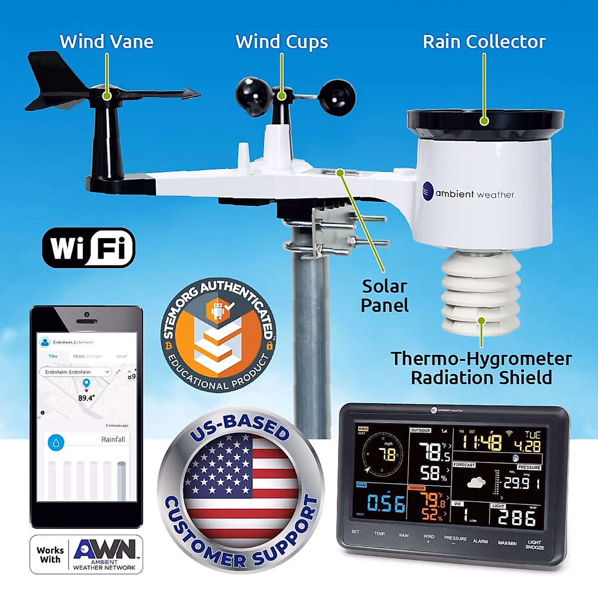 Ambient Weather WS-2902 WiFi Smart Weather Station