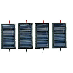 AMX3d AMX Solar 5V 30mA 53X30mm Micro Mini Power Solar Cells for Solar Panels with Wires- DIY Projects - Toys - Solar Charge 3.6v 4 Pcs