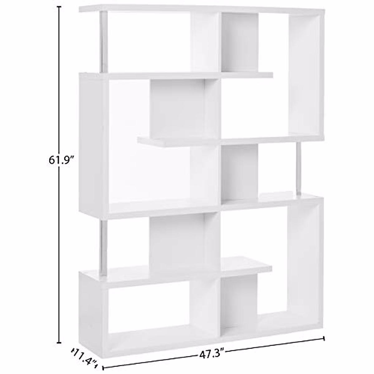Coaster 5-Tier Bookcase White and Chrome