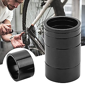 Headset Spacer, Bike Front Stem Fork Washer Stem Spacers Fork Washer Aluminum Alloy Black for Road Bike for Mountain Bike
