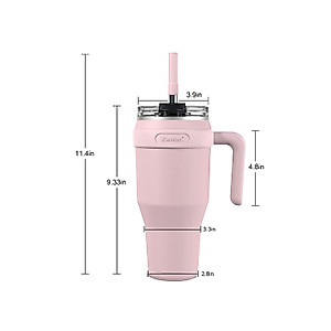 Zenbo 40 oz tumbler with handle and straw,Leak Proof Lid,Keeps Drinks Cold up to 34 Hours,Dishwasher Safe