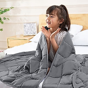 CYMULA Weighted Blanket Kids 10 Pounds (40''*60'' Throw Size) - Cooling Breathable Children Heavy Blankets Summer Winter - Ultra Microfiber Soft Comfort with Glass Beads - Gifts for Boys/Girls