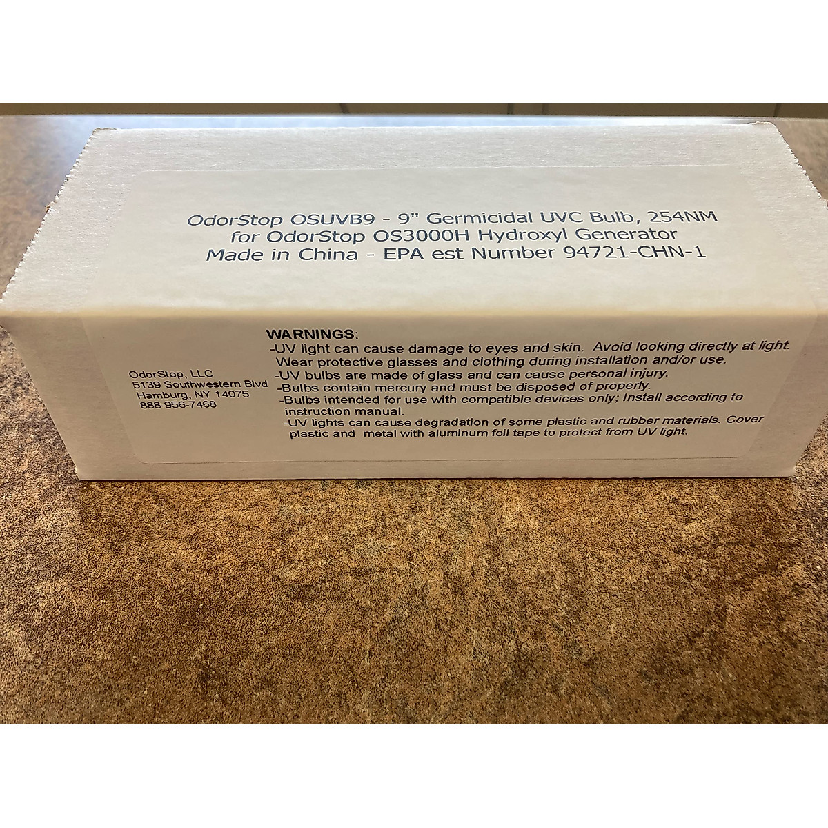 OdorStop OSUVB9-9" Germicidal UVC Bulb, 254NM OS3000H Hydroxyl Generator