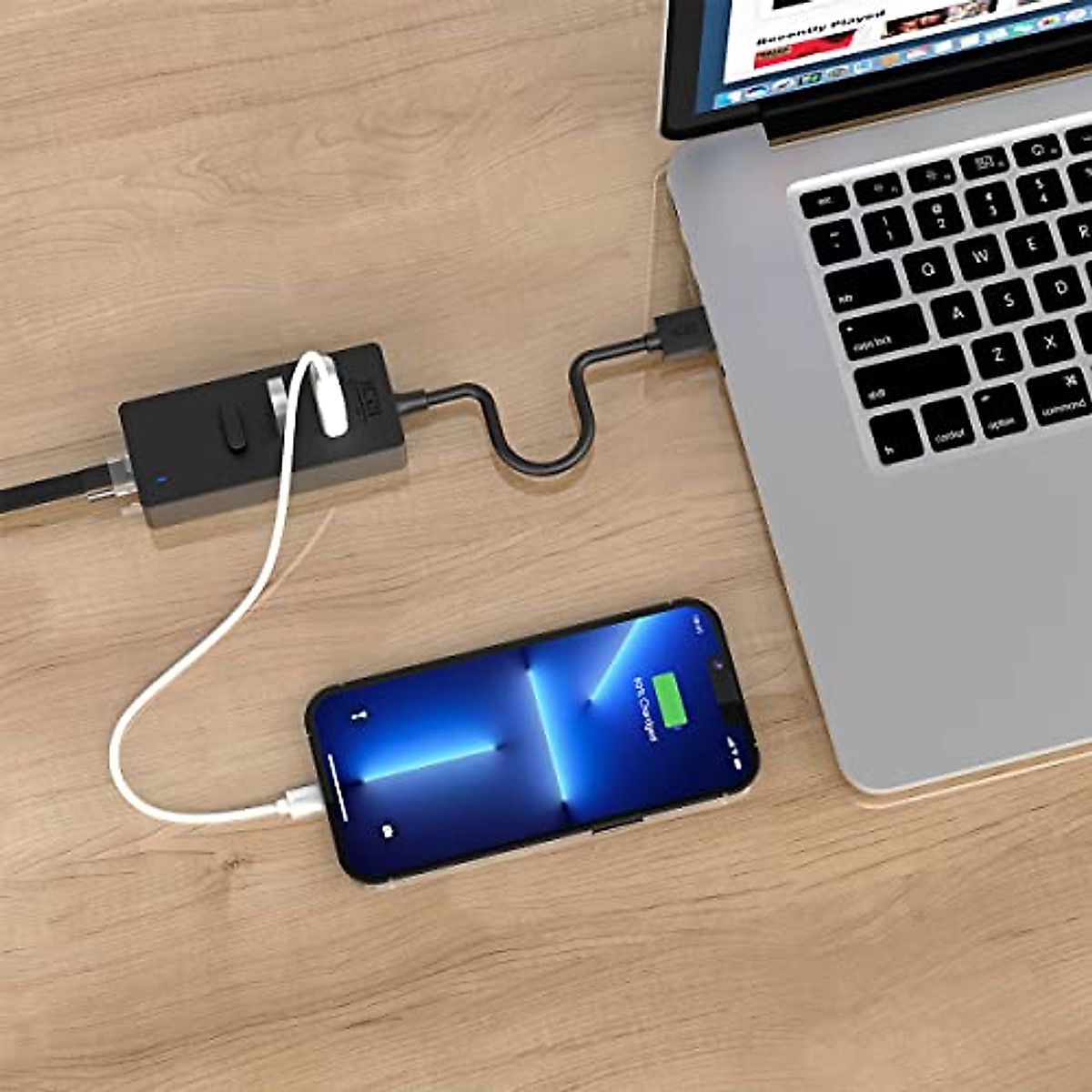 ICZI 3-Port USB 3.0 Hub with 10/100/1000 Gigabit Ethernet Adapter (RJ45 Gigabit Ethernet Converter), LED Indicator, for MacBook, MacBook Pro, MacBook Air, Surface 3/Pro 3/Pro4/Pro (2017) and More