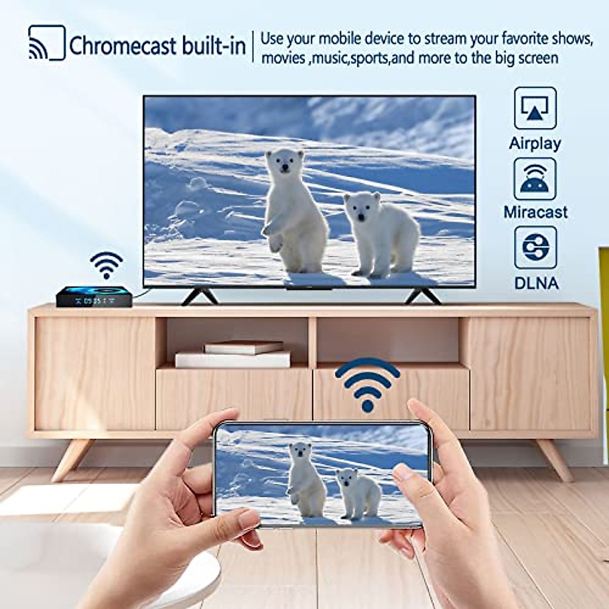 Android TV Box 10.0, Smart TV Box Android 2GB 16GB H616 Quad-Core 64bit CPU Support 2.4G +5G Dual WiFi Ethernet 100M BT 4.0 4K 6K Ultra HD Output H.265 Decoding Android Box
