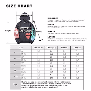 DONCARE Lucky I See Ghosts Hoodie Kids See Ghosts Men's West Rapper Grey Sweatshirt