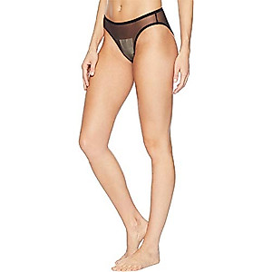 DKNY Women's Mesh Bikini Panty, Black, Medium