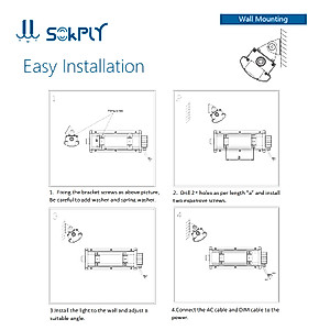 Sokply LED Explosion Proof Light UL844 Certified 60W 7800Lm (300W HPS Eqv.), 4FT Class I Division II Hazardous Locations Industry Luminaires with 120° Beam Angle Dimmable IP66 Waterproof, FLF4 Series