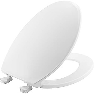 BEMIS 1800EC 000 Plastic Toilet Seat with Easy Clean & Change Hinges, ELONGATED, White
