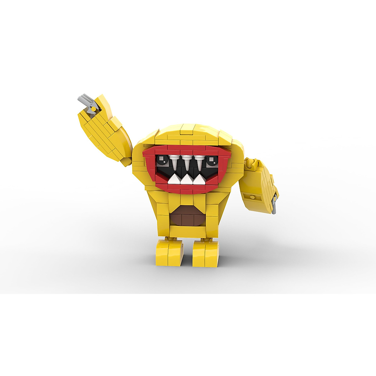 ICEBRICKS Joyville Wooly Bully Building Block Set, Horror-Puzzle Adventure Game Character, 161pcs Bricks Plush Toy Joyville Collectible Model Kits, Christmas Birthday Gifts for Kids Game Fans (Yellow)