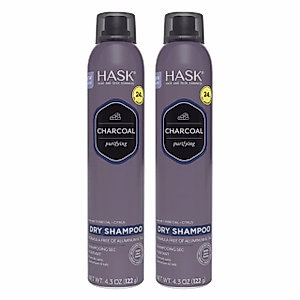 HASK Charcoal Clarifying Dry Shampoo Kits for all hair types, aluminum free, no sulfates, parabens, phthalates, gluten or artificial colors (6.5oz-Qty2)
