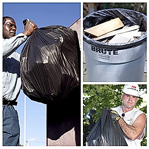 Aluf Plastics - RL-3036XH 20-30 Gallon Trash Can Liners (100 Count) - 30" x 36" - Thick 1.5 MIL Equivalent Black Trash Bags for Bathroom, Kitchen, Office, Industrial, Commercial, Recycling and More