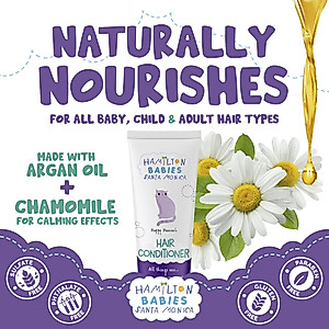 HAMILTON BABIES: Happy Hannah Hair Conditioner - Baby Conditioner - 8 fl oz / 236 mL - Natural, Plant-Based, Nourishes and Strengthens Hair, Detangles, Thickens and Strengthens Strands and Follicles