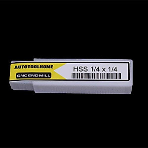 AUTOTOOLHOME 1/4 inch HSS 4 Flutes End Mills Milling Cutter End Drill Bit Straight Shank Pack of 2
