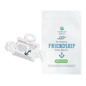 World End Imports White Cotton Sailor Knot Bracelet (Medium)